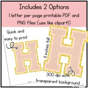 Varsity Bulletin Board Letters | Peach | Made By Teachers