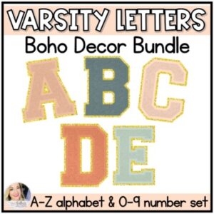 Boho Varsity Patch Letters for Bulletin Boards | Made By Teachers