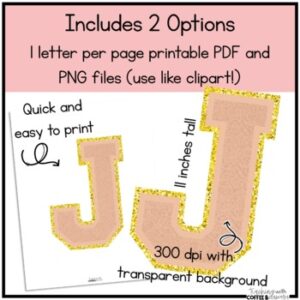 Boho Varsity Patch Letters for Bulletin Boards | Made By Teachers