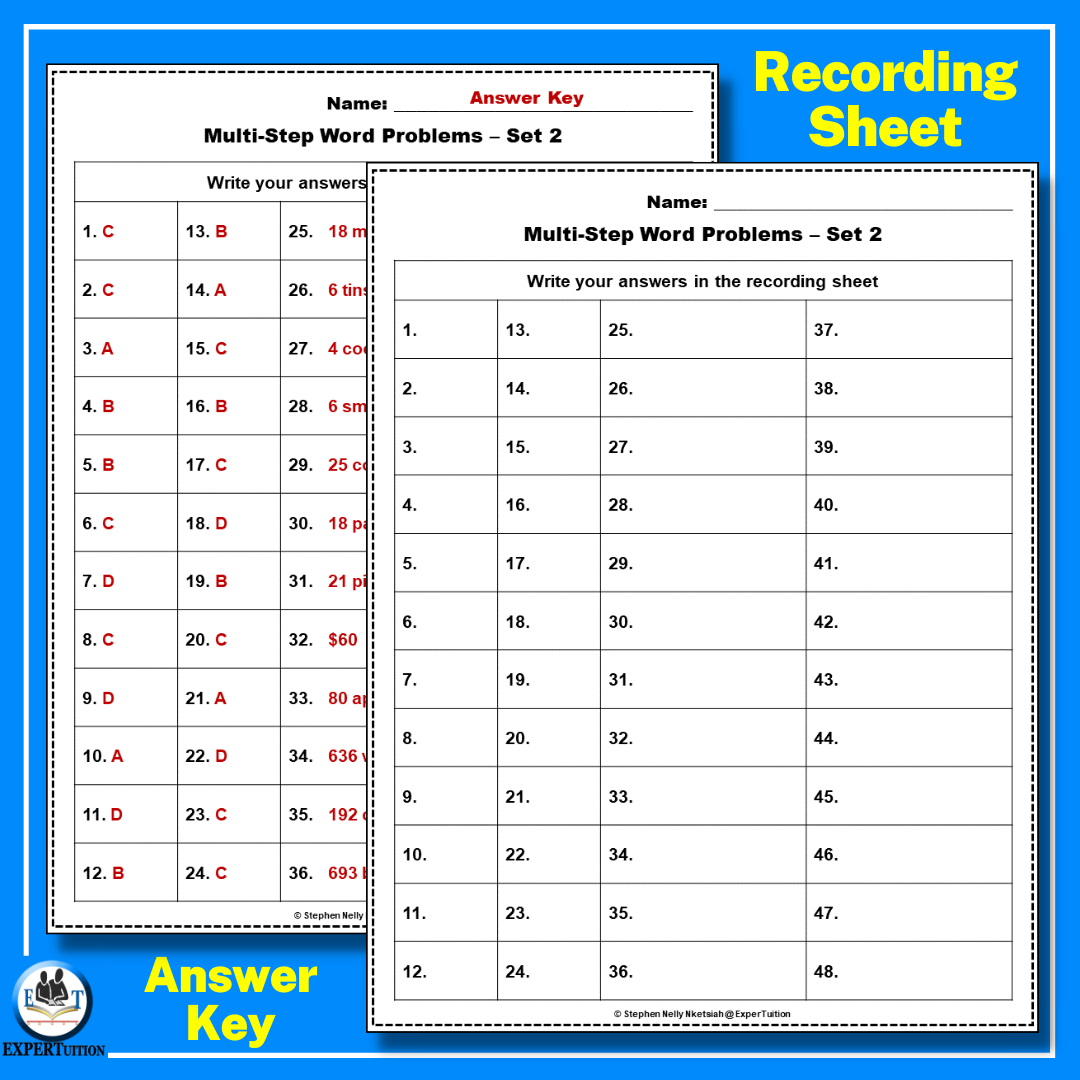 Multistep Word Problems Task Cards | Addition Subtraction ...