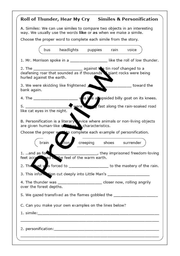 Mildred Taylor "Roll of Thunder, Hear My Cry" worksheets | Made By Teachers
