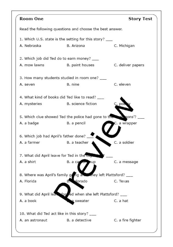 Andrew Clements "Room One" worksheets - Made By Teachers