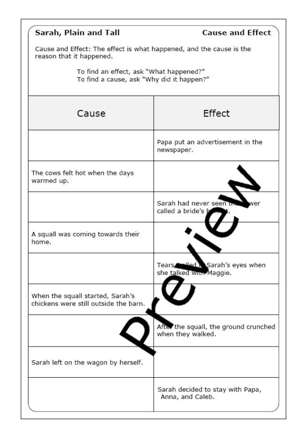 Patricia MacLachlan "Sarah, Plain and Tall" worksheets | Made By Teachers