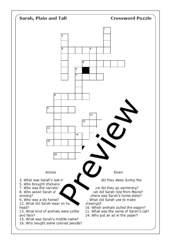 Patricia MacLachlan "Sarah, Plain and Tall" worksheets | Made By Teachers