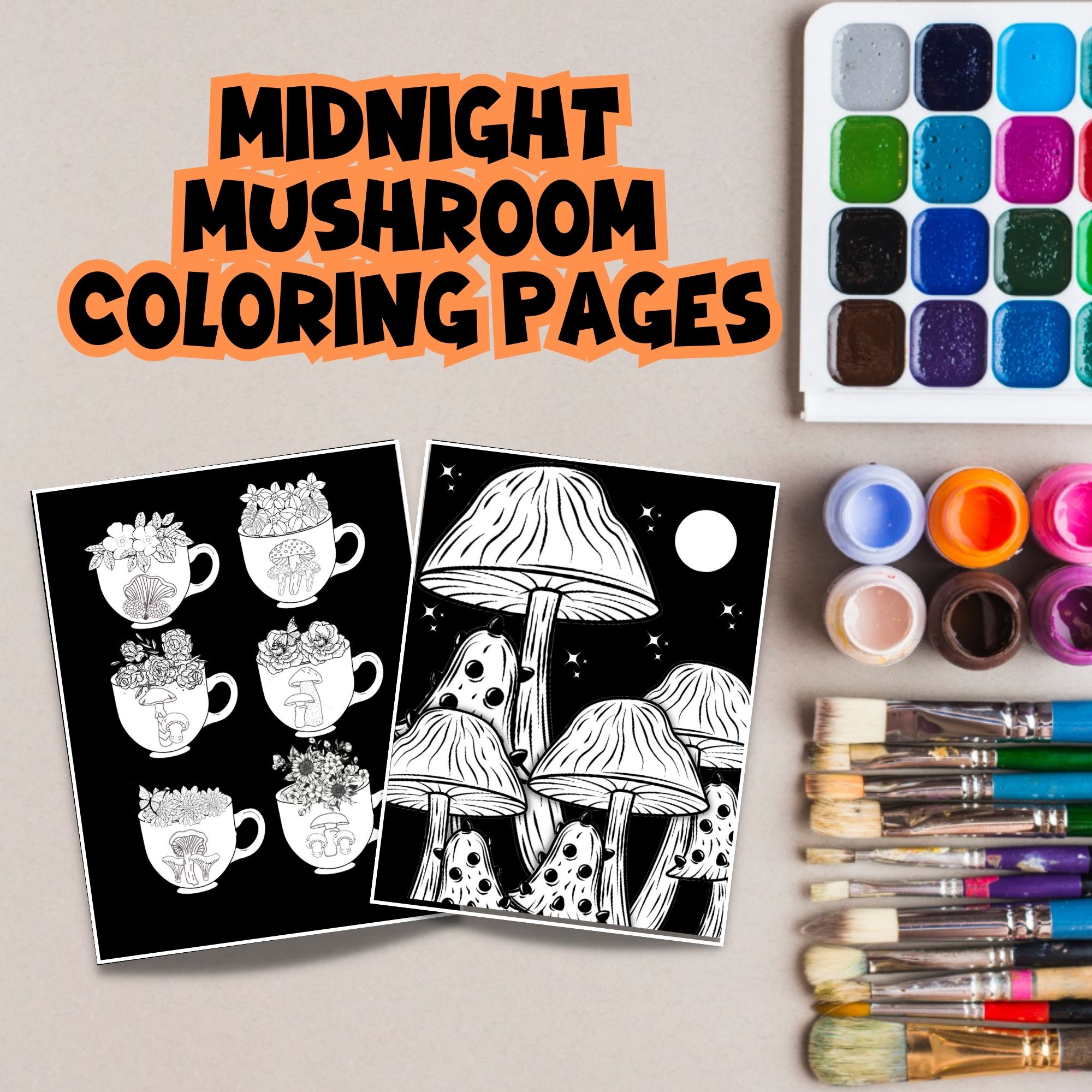 midnight mushroom coloring pages , mushroom coloring pages | Made By ...