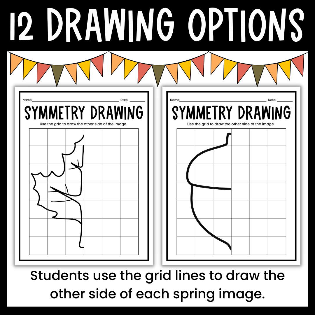 Lines of Symmetry Drawing Activity - Fall / Autumn Math | Made By Teachers