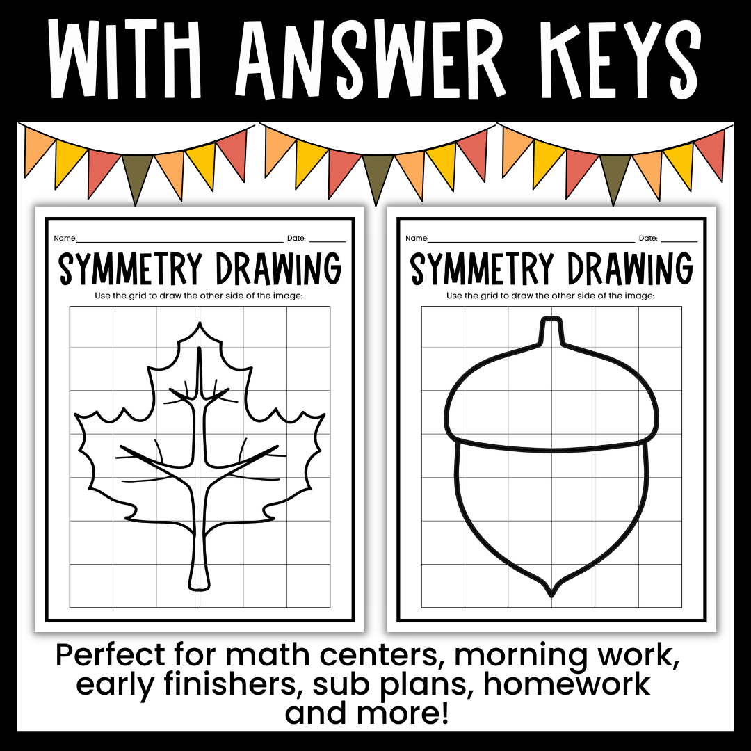 Lines of Symmetry Drawing Activity - Fall / Autumn Math | Made By Teachers