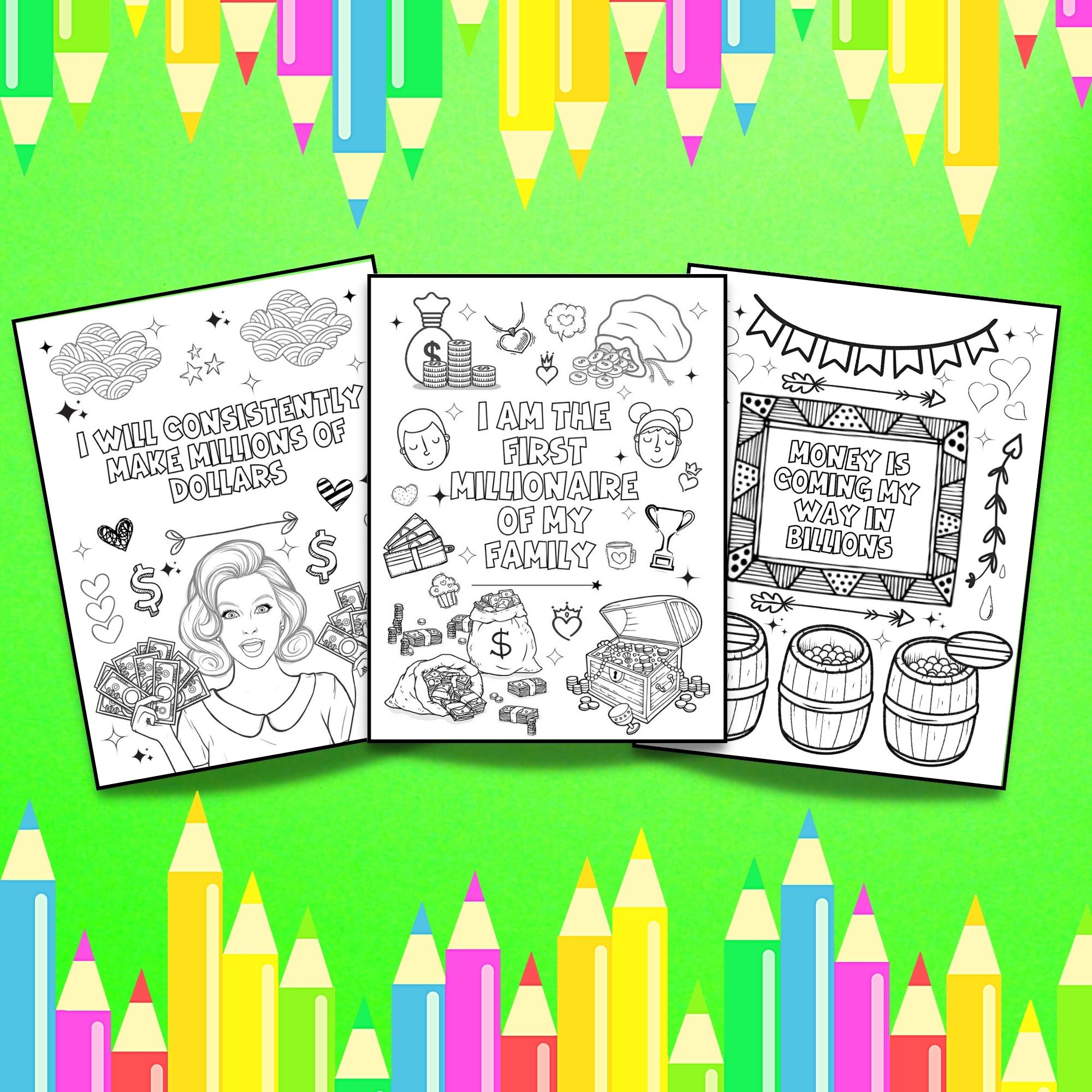 Money Manifestation Coloring pages , Manifestation Coloring pages ...