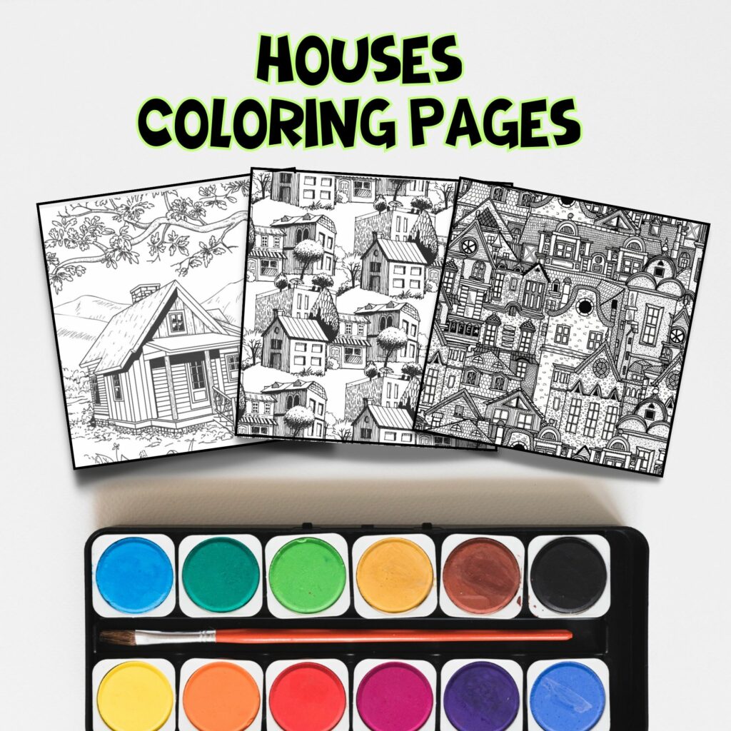 Houses coloring pages | Made By Teachers