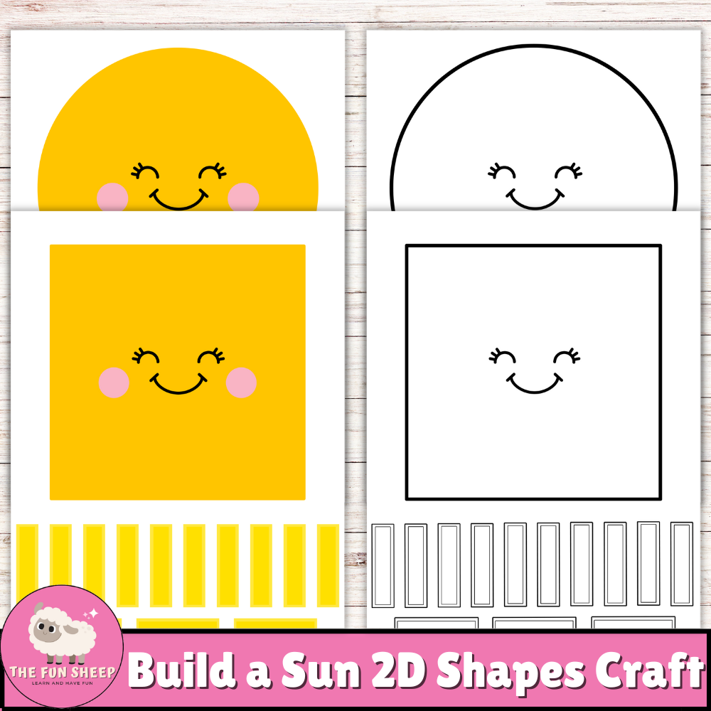 Build a Sun 2D Shapes Craft | Geometry Math Activity - Summer Bulletin ...