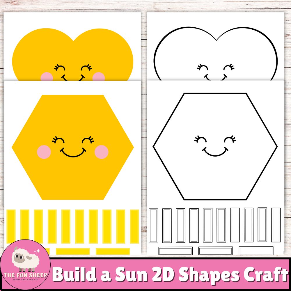 Build a Sun 2D Shapes Craft | Geometry Math Activity - Summer Bulletin ...