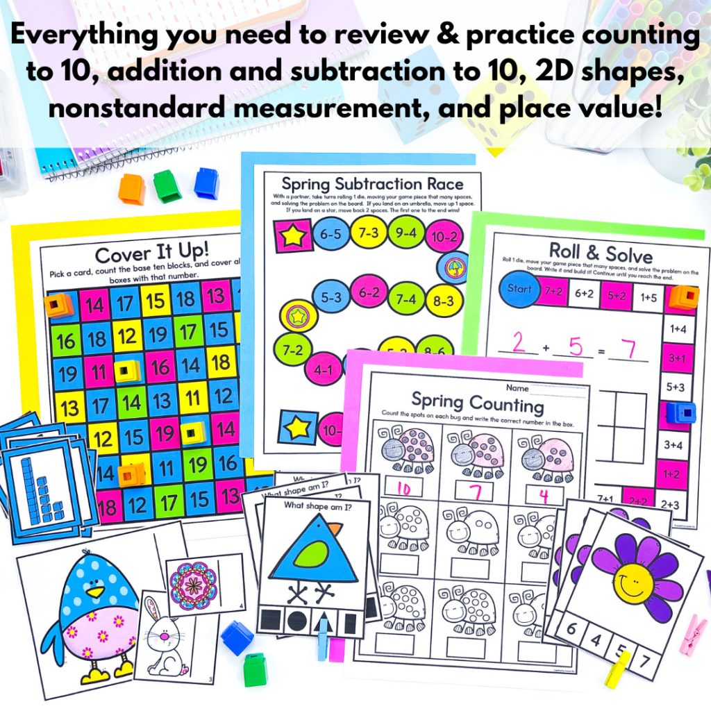 Kindergarten Math Centers - Math Curriculum Year Long Seasonal Centers ...