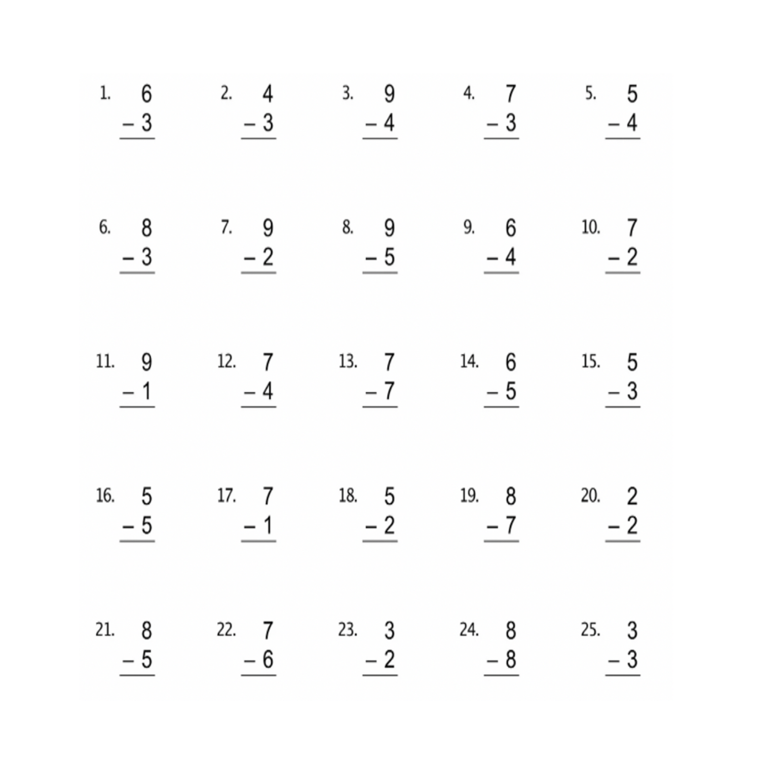 No Prep Math Subtraction Subtract Minus Worksheets | Made By Teachers