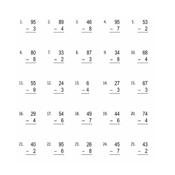 No Prep Math Subtraction Subtract Minus Worksheets | Made By Teachers