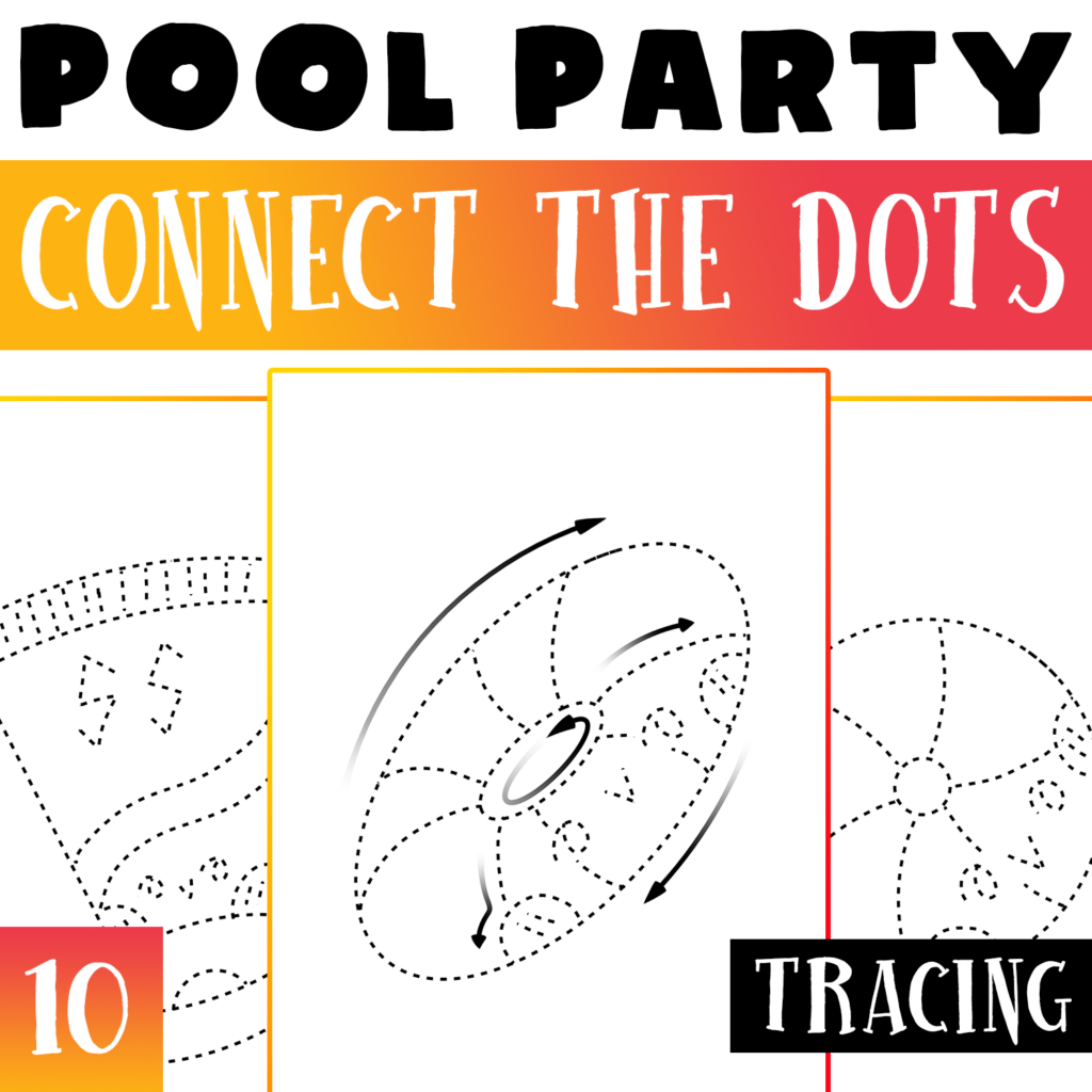 Pool Party Connect The Dots Worksheet Activity, Summer How to Draw ...
