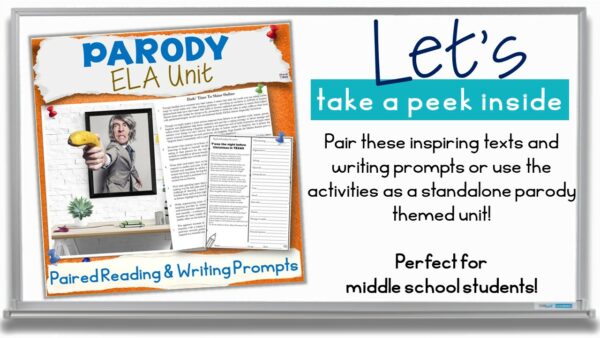 Parody Unit - Middle School Paired Reading, Writing Prompts, Print and ...