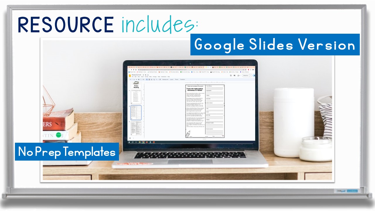 Parody Unit - Middle School Paired Reading, Writing Prompts, Print and ...