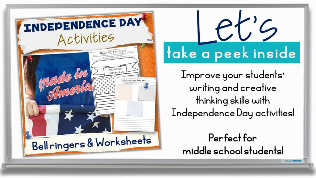 Fun Independence Day 4th of July Activities Middle School - Print and ...