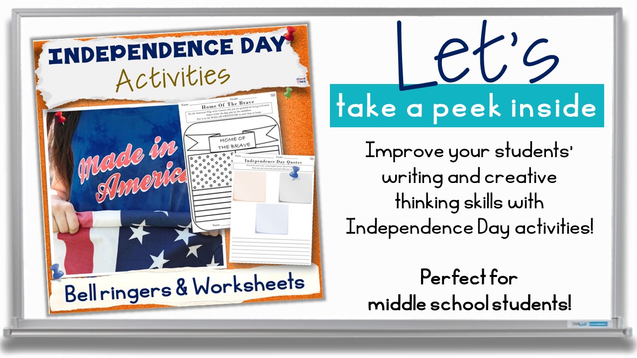 Fun Independence Day 4th of July Activities Middle School - Print and ...