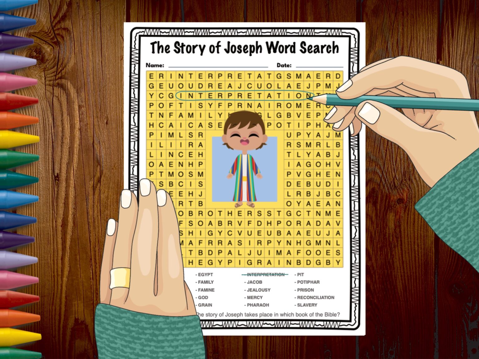 The Story of Joseph Word Search Bible Puzzle Activity Worksheet | Made ...