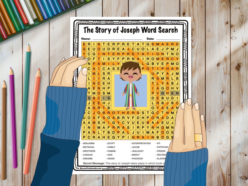 The Story of Joseph Word Search Bible Puzzle Activity Worksheet | Made ...