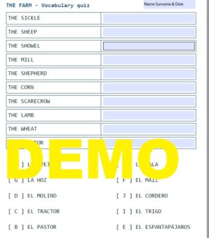 SPANISH VOCABULARY QUIZ - THE FARM | Made By Teachers