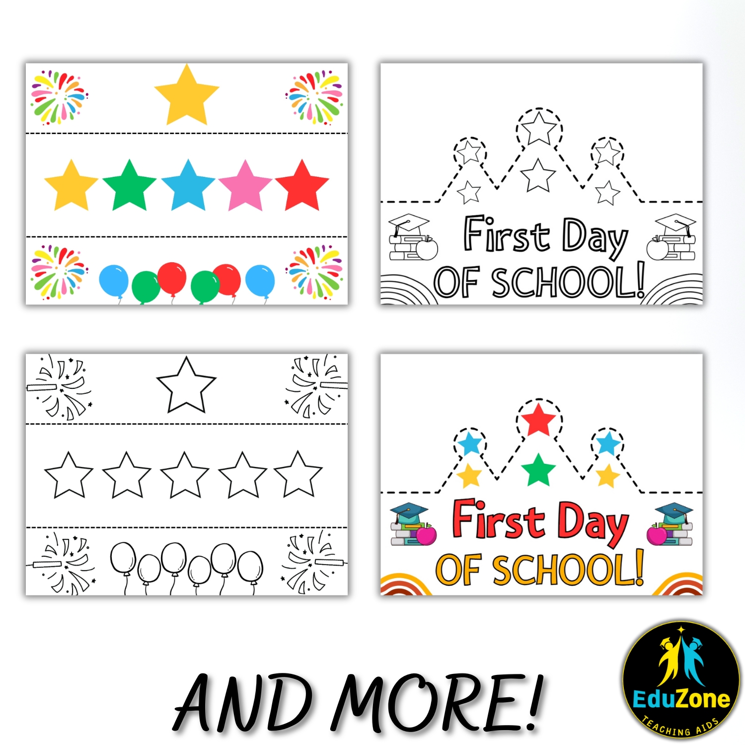 Colorful or Colorable Cut Out Crowns for Grades 1-5 for the First Day ...