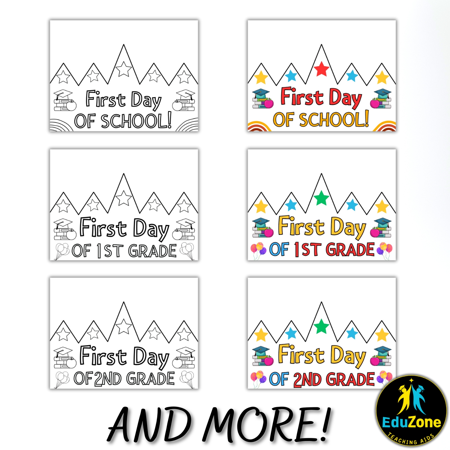 Colorful or Colorable Cut Out Crowns for Grades 1-5 for the First Day ...