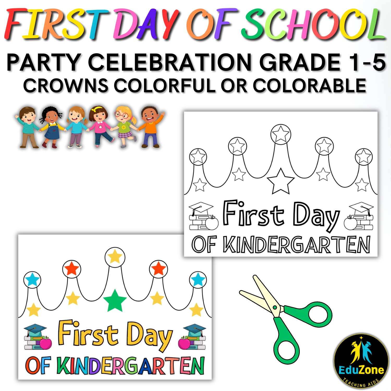 Hawaiian Luau Party Crowns & Hats: Printable and Colorable Classroom ...