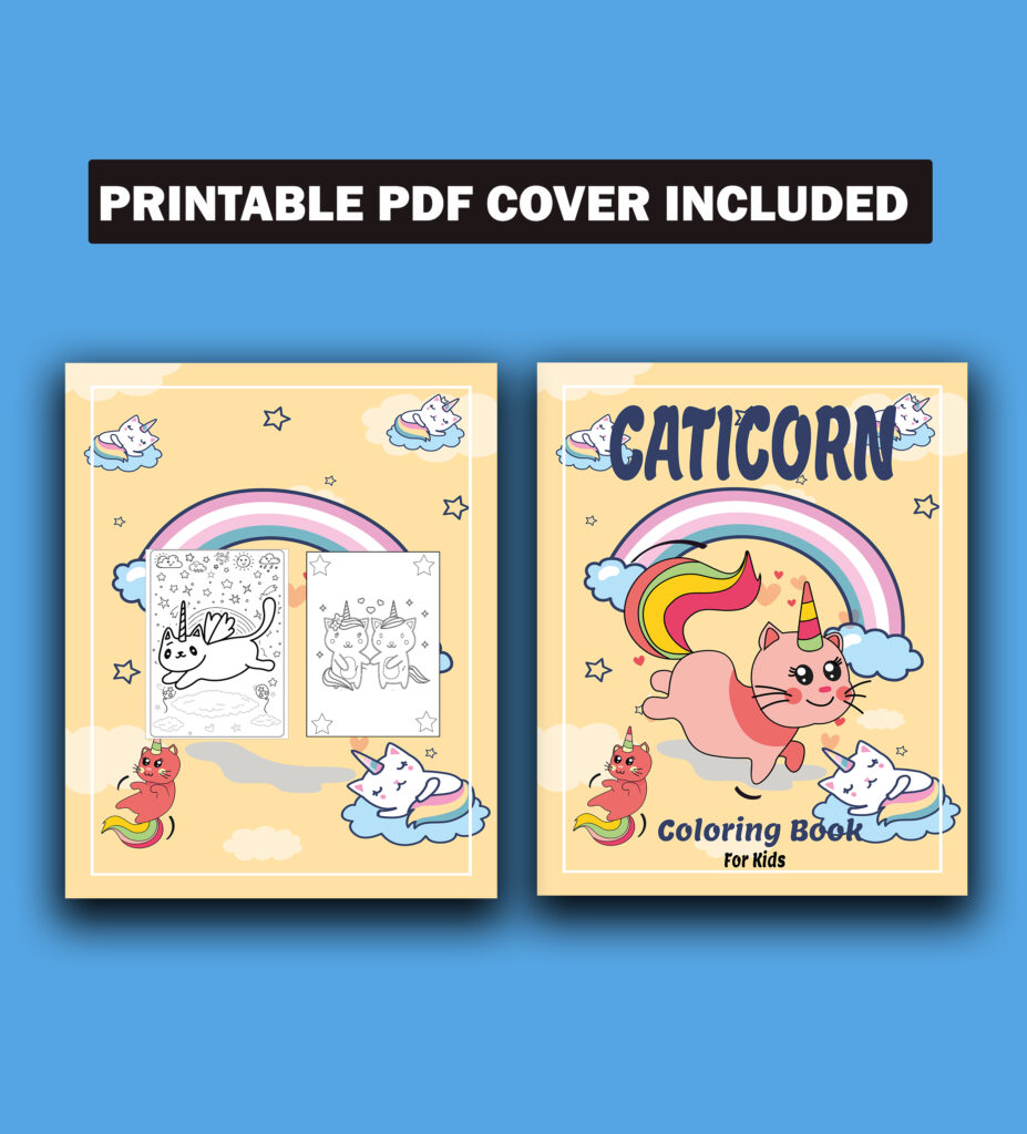 Printable Caticorn Coloring Book For Kids - 50 Fun & Cute caticorn ...