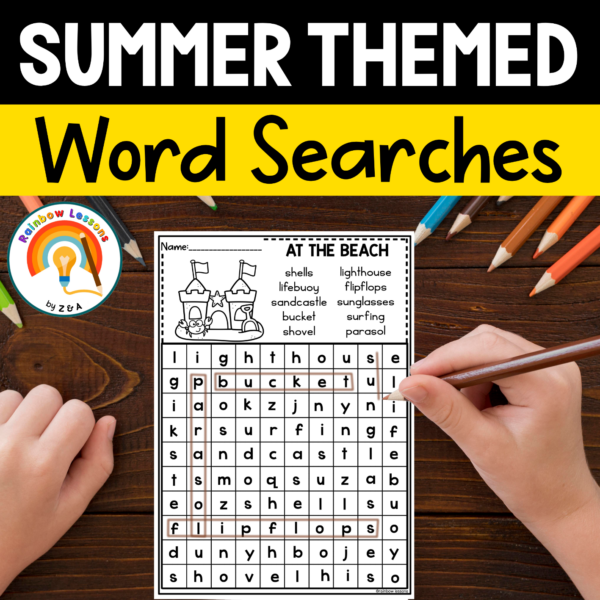 Summer Word Search and Puzzles Worksheets | Summer Vocabulary | Summer ...