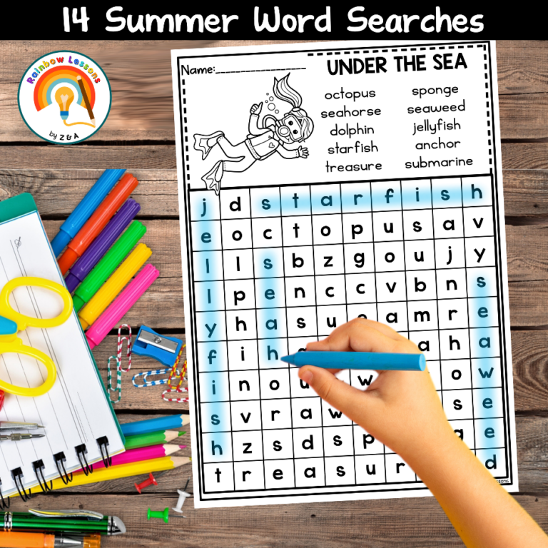 Summer Word Search and Puzzles Worksheets | Summer Vocabulary | Summer ...