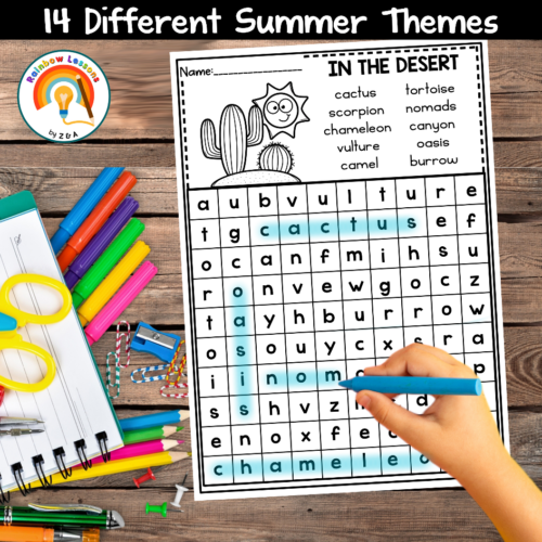 Summer Word Search and Puzzles Worksheets | Summer Vocabulary | Summer ...