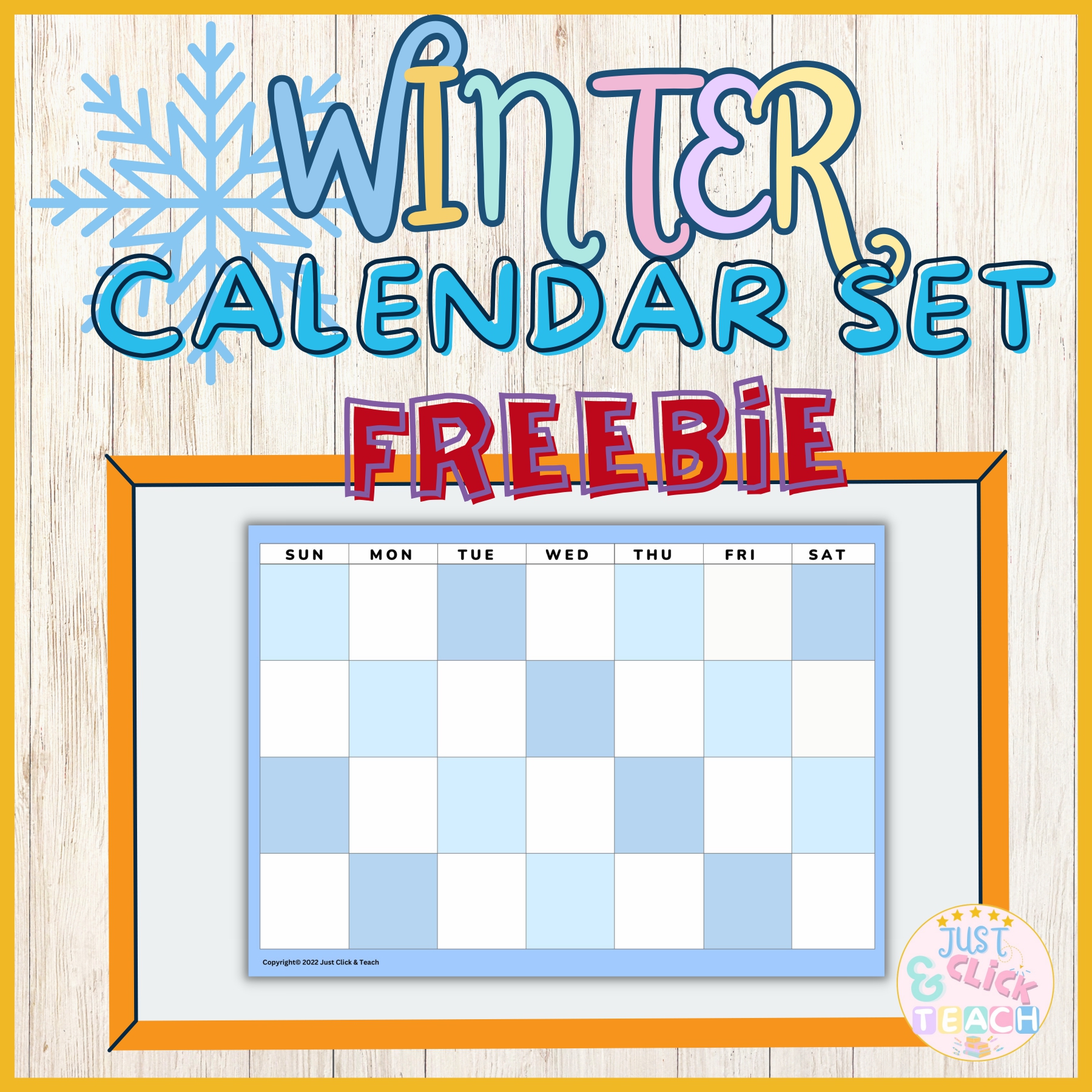 Free Calendar Poster | classroom calendar poster| blue winter theme ...