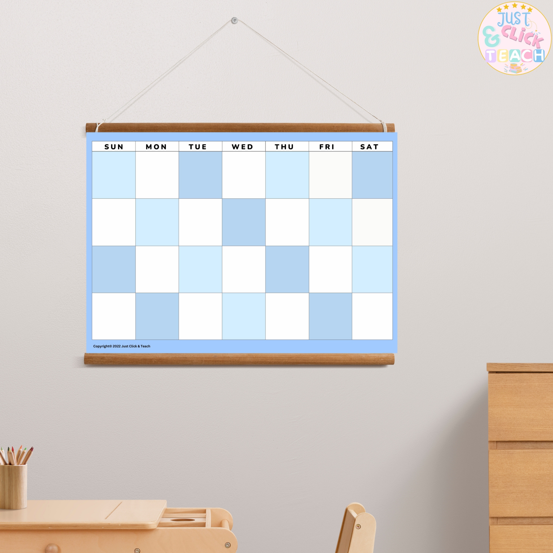 Free Calendar Poster | classroom calendar poster| blue winter theme ...