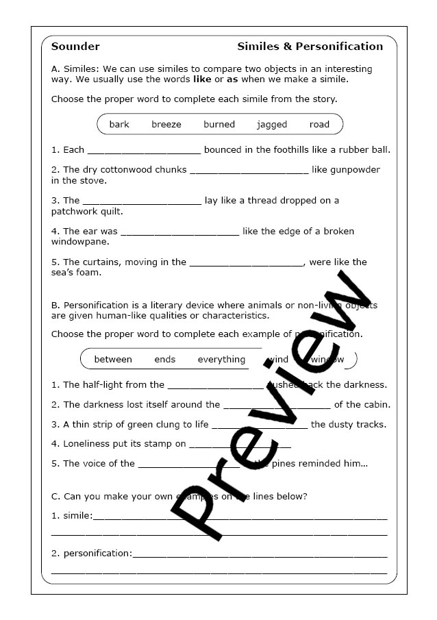 William H. Armstrong "Sounder" worksheets | Made By Teachers