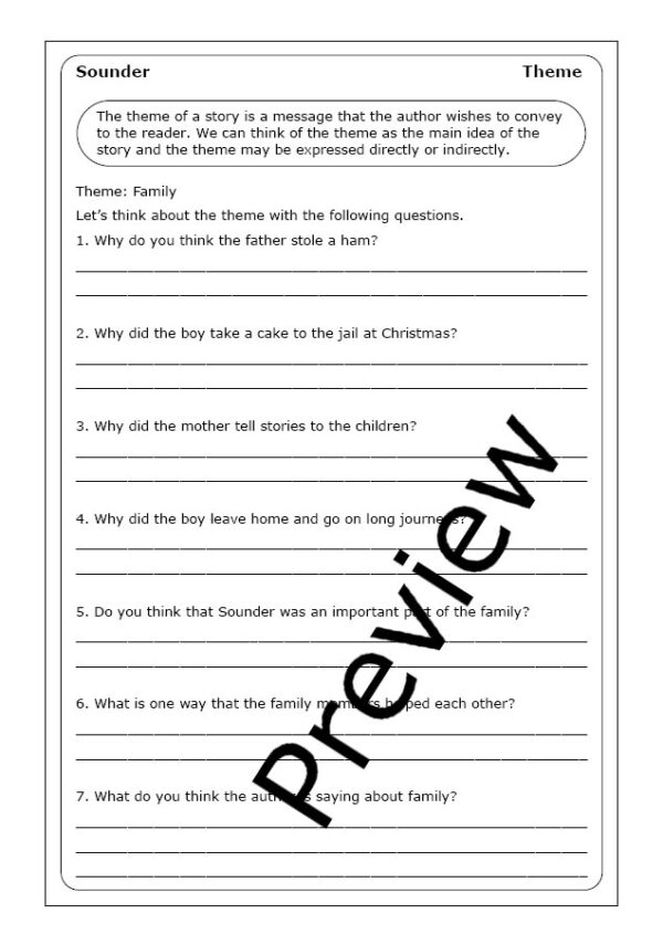 William H. Armstrong "Sounder" worksheets | Made By Teachers