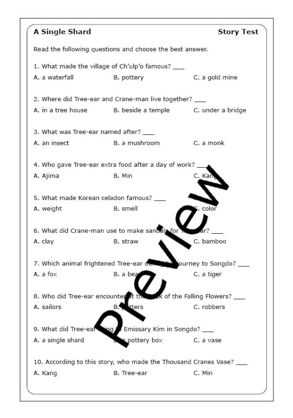 Linda Sue Park "A Single Shard" worksheets | Made By Teachers