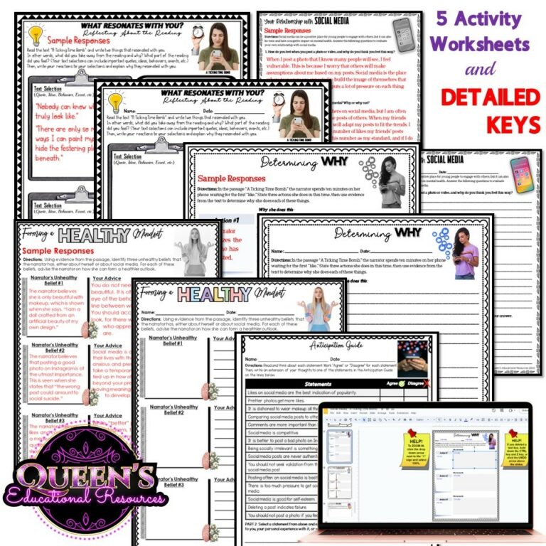Social Media Reading Passage and Activities | Social Media Worksheets ...