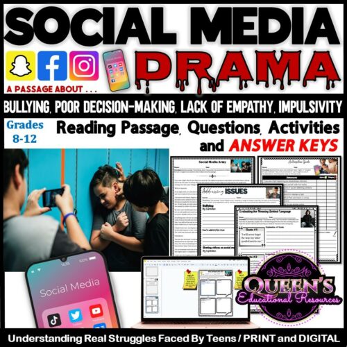 Social Media Reading Passage and Activities | Social Media Worksheets ...