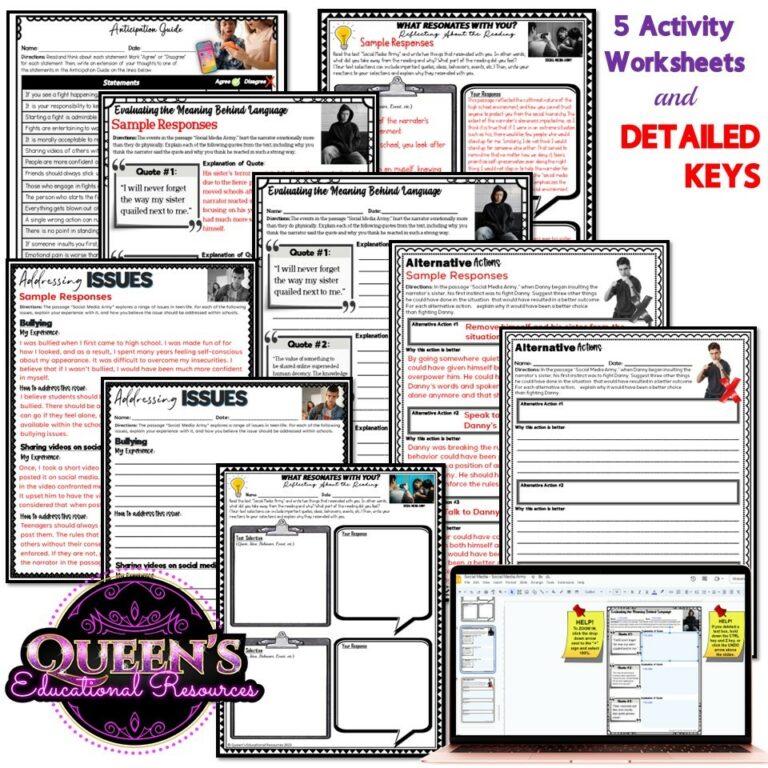 Social Media Reading Passage and Activities | Social Media Worksheets ...