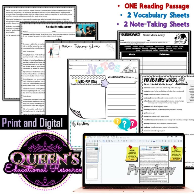 Social Media Reading Passage and Activities | Social Media Worksheets ...