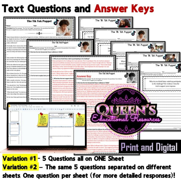 Social Media Reading Passage and Activities | Social Media Worksheets ...