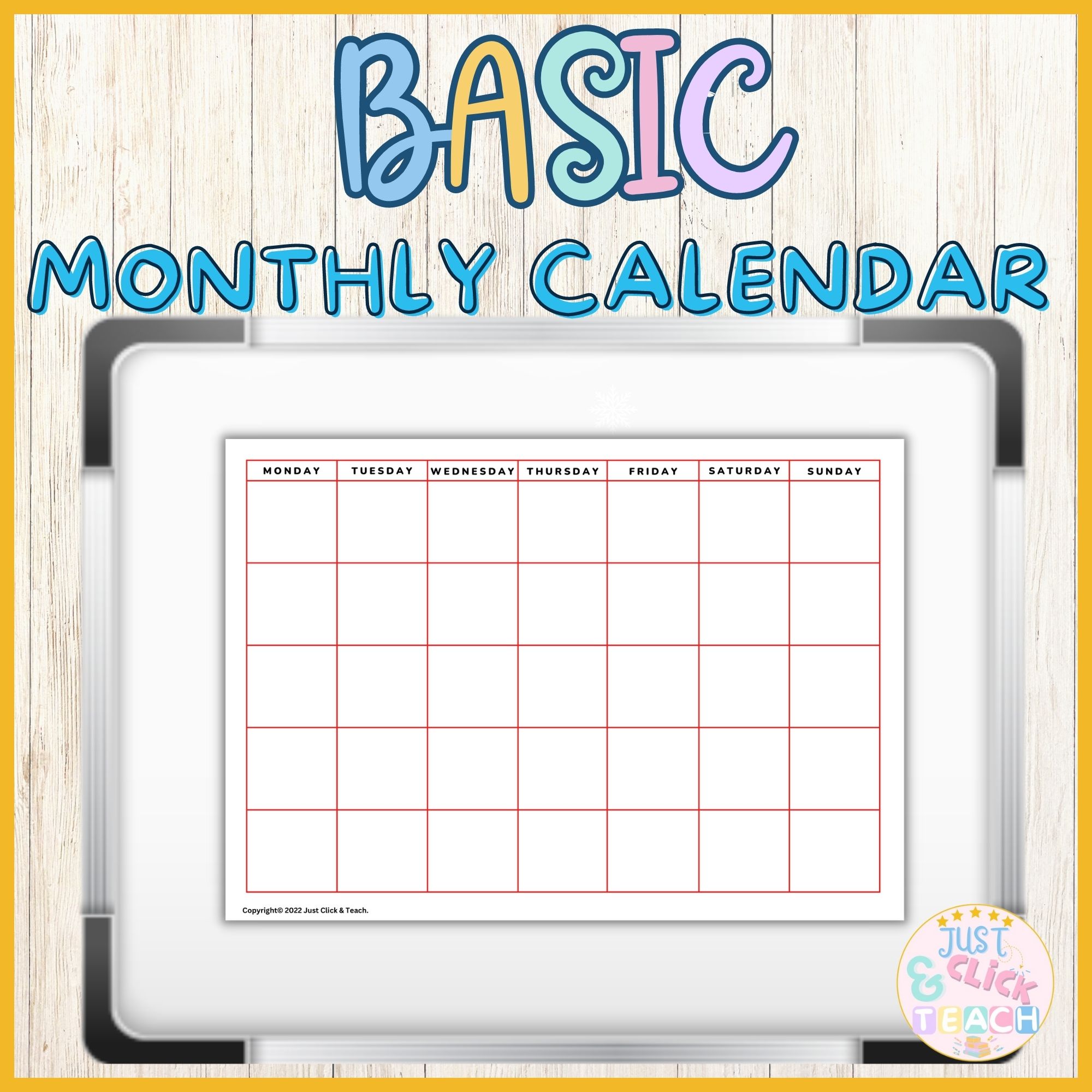 Monthly colored calendars - Monday begins size A3 | Made By Teachers