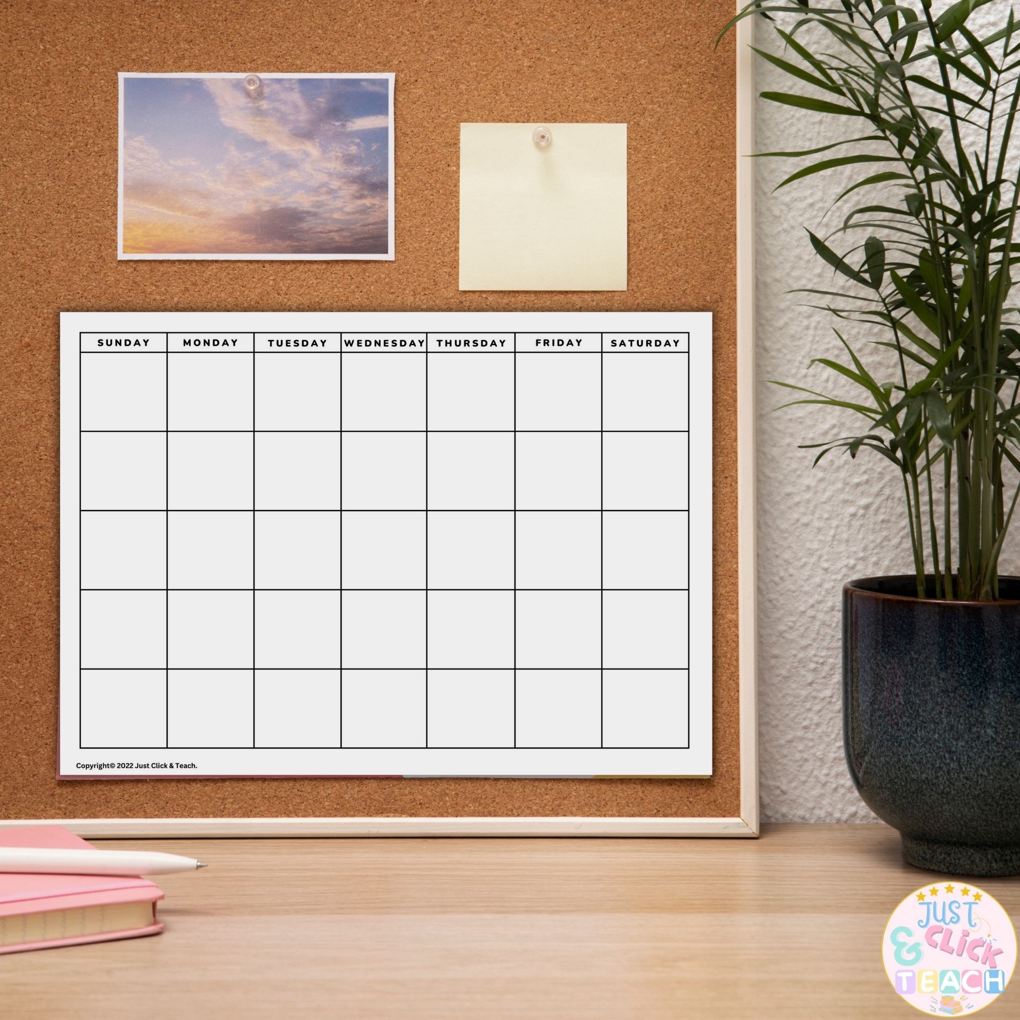 Basic A3 monthly calendars sunday- monday- sun and mon begins | Made By ...
