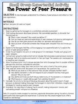 Peer Pressure Scenario Cards for Teenagers I Red Ribbon Week Lesson ...