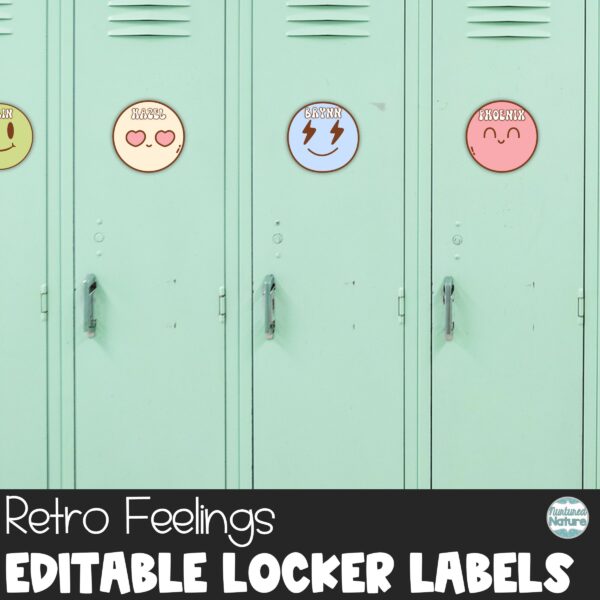Retro Emotion Locker Labels or Cubby Tags - Editable Student Name Tags ...