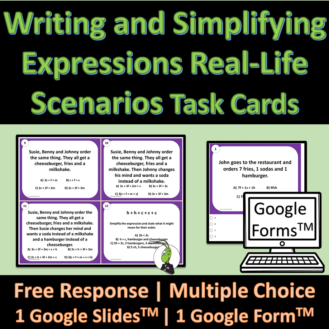 Writing, Simplifying and Evaluating Expressions Re | Made By Teachers