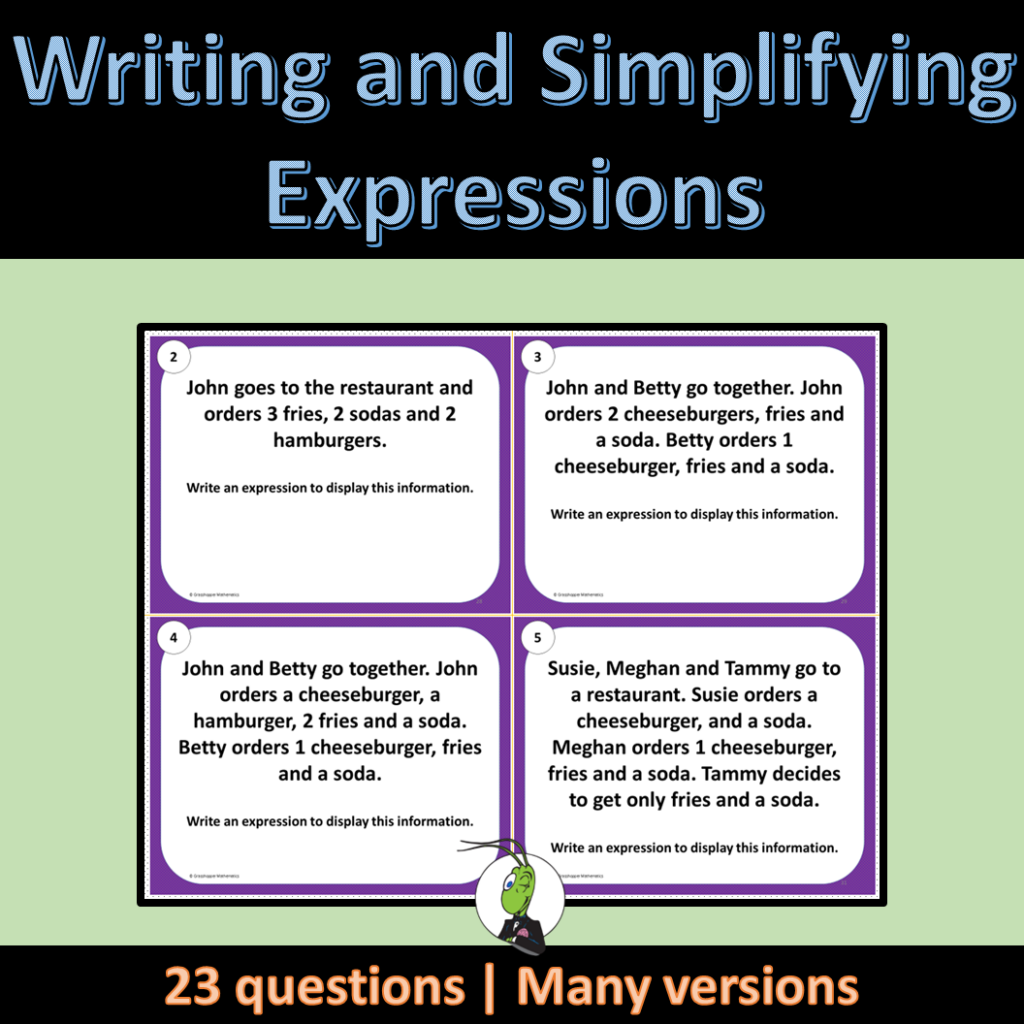 Writing, Simplifying and Evaluating Expressions Re | Made By Teachers
