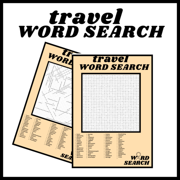 Travel Word Search' puzzle activities | Made By Teachers